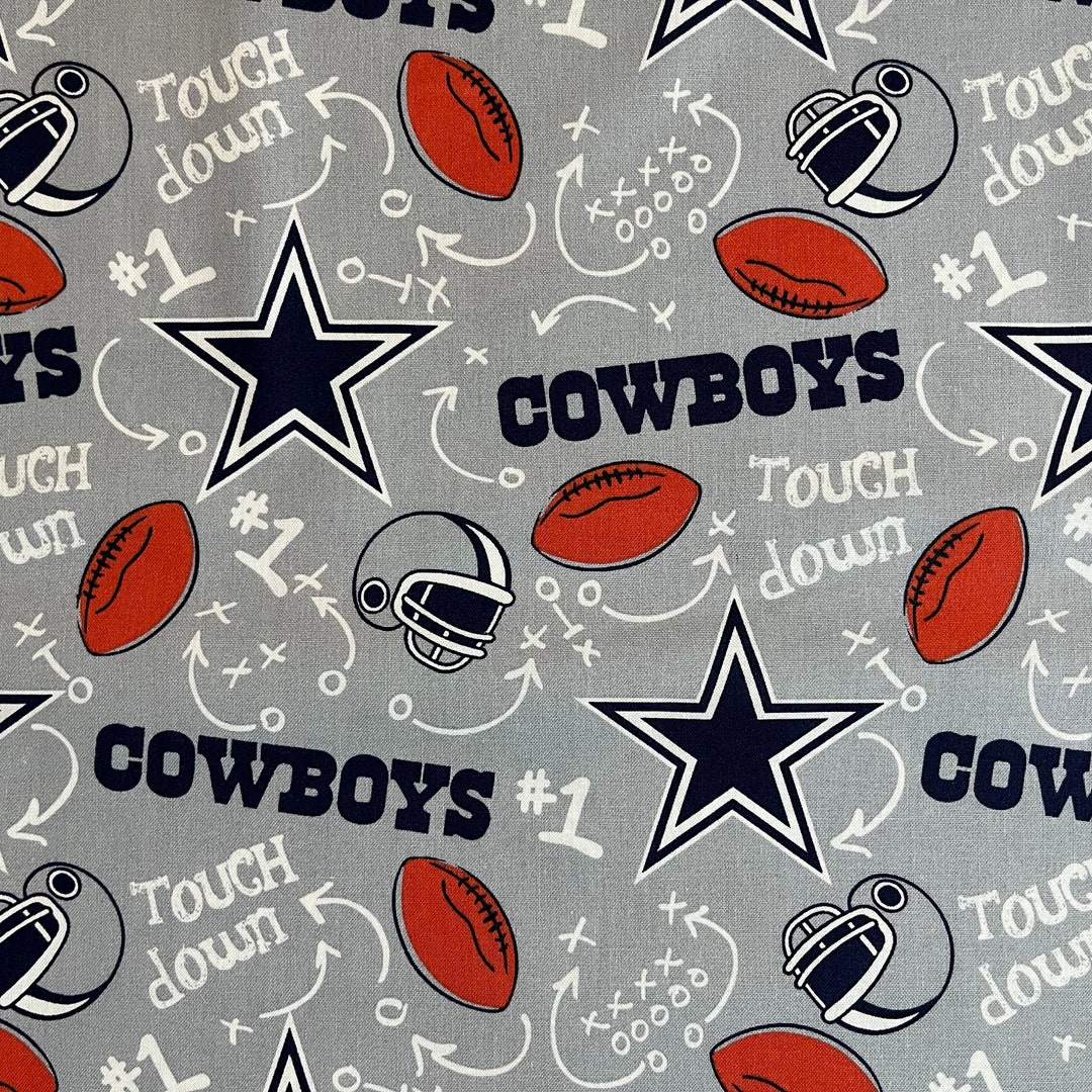 NFL DALLAS COWBOYS Play Call Print Football 100% Cotton Fabric Licensed ...