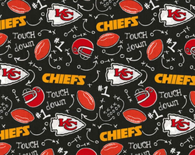 NFL KANSAS CITY Chiefs Play Call Print Football 100% Cotton Fabric ...
