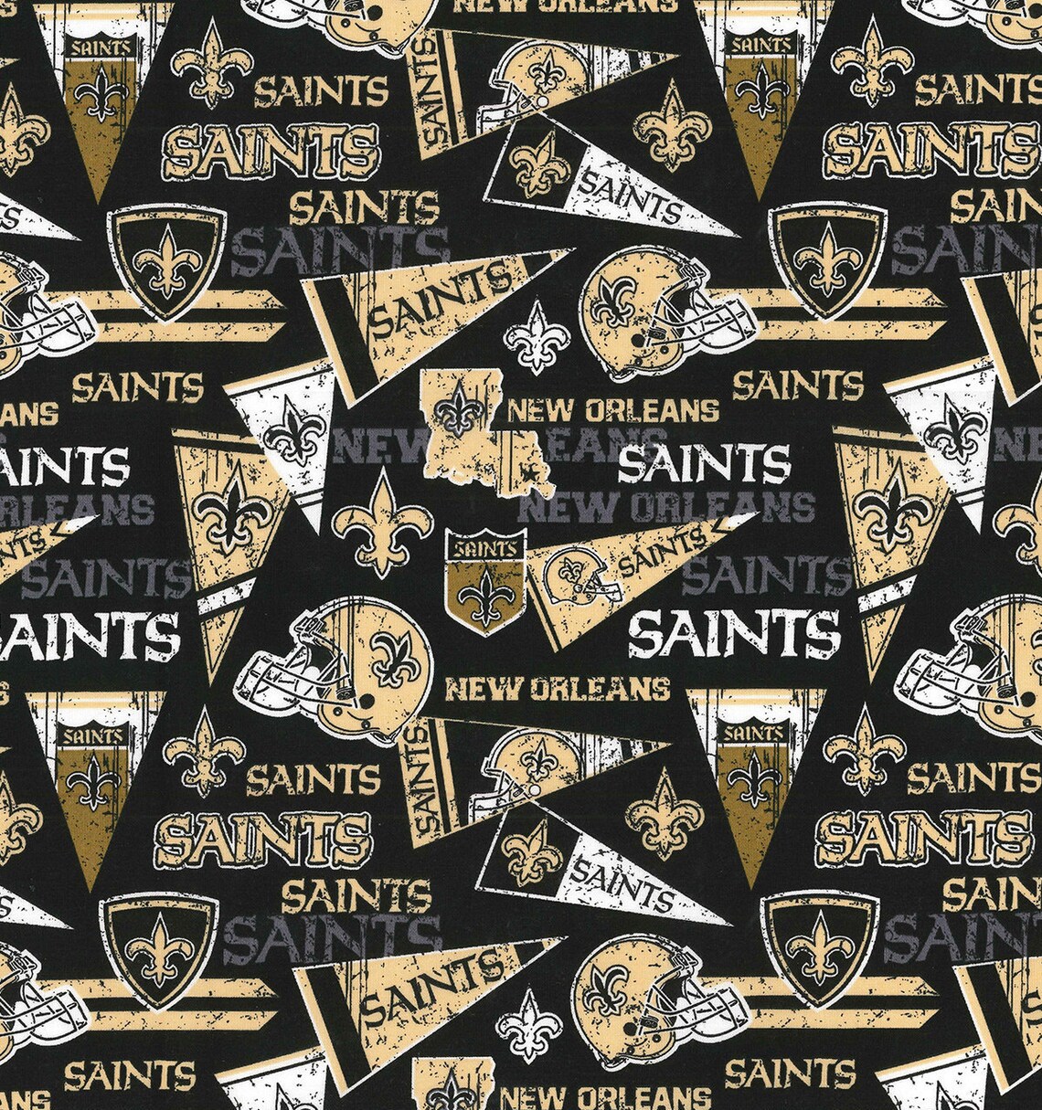 NFL New Orleans SAINTS Vintage Retro Print Football 100% - Etsy