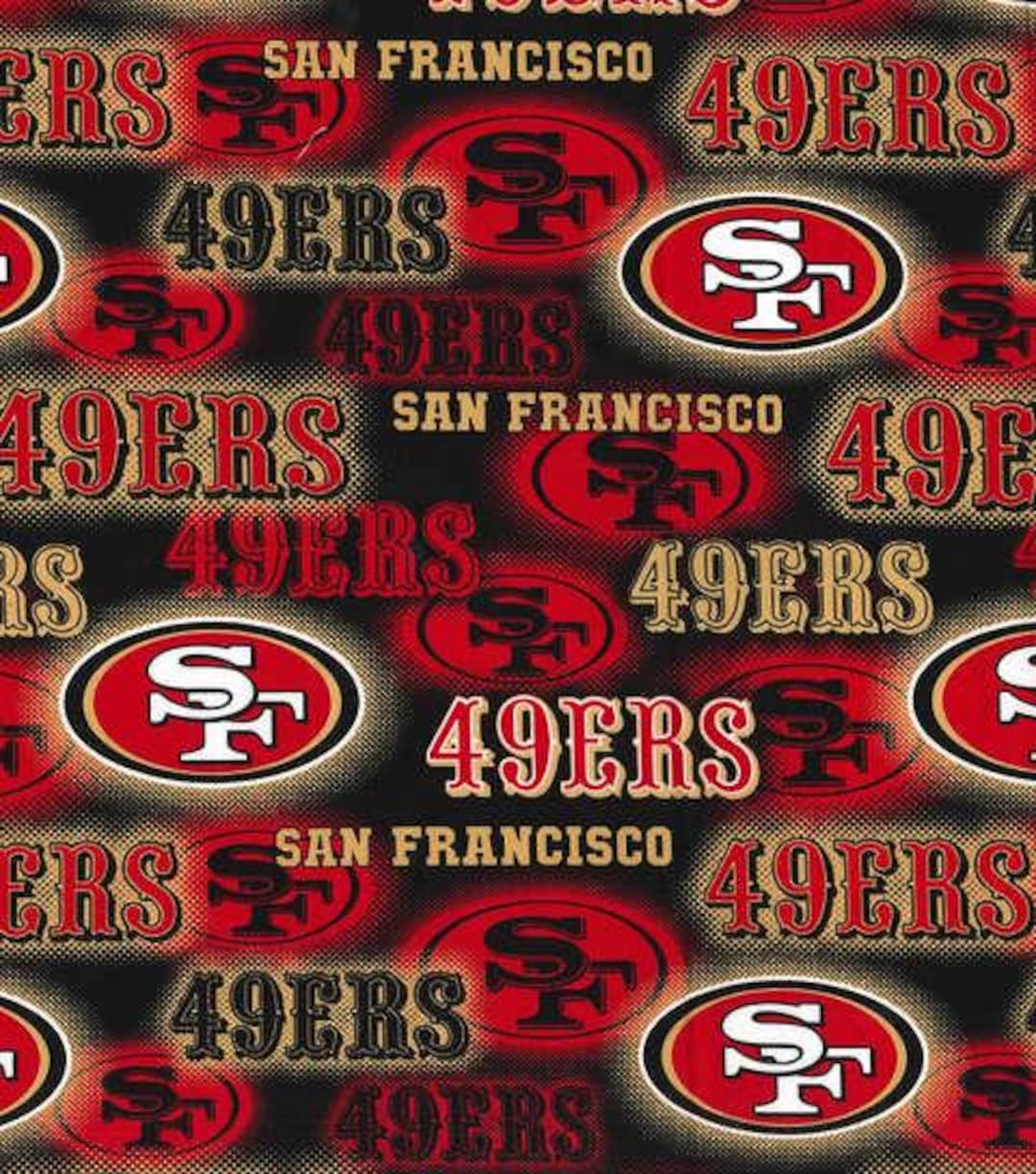 NFL SAN FRANCISCO 49ERS Watermark Print #1 Football 100% Cotton Fabric ...