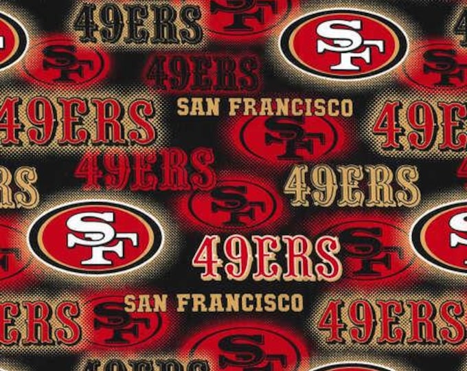 NFL SAN FRANCISCO 49ERS Watermark Print #2 Football 100% Cotton Fabric ...
