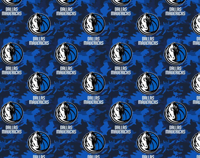 New NBA DALLAS MAVERICKS Camo Print 100% Cotton Fabric, You Choose Size ...
