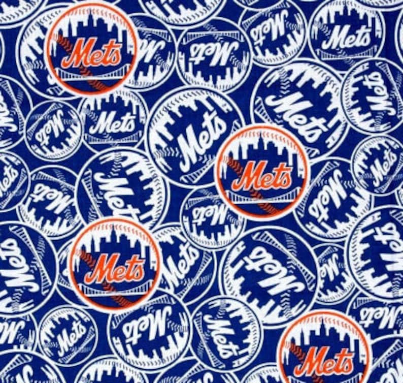 MLB New NEW YORK Mets Baseball 100% Cotton Fabric Material Licensed ...