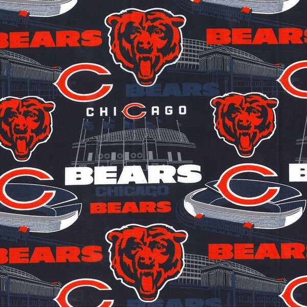 Chicago Bears Fabric - Etsy