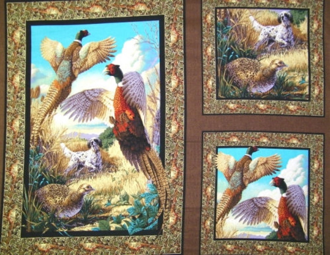 New Wild BIRDS BEAUTIFUL PHEASANTS 100% Cotton Pillow Panels - 3 Panels ...