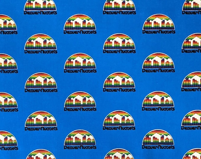 New NBA DENVER NUGGETS Throwback Print 100% Cotton Fabric, You Choose ...