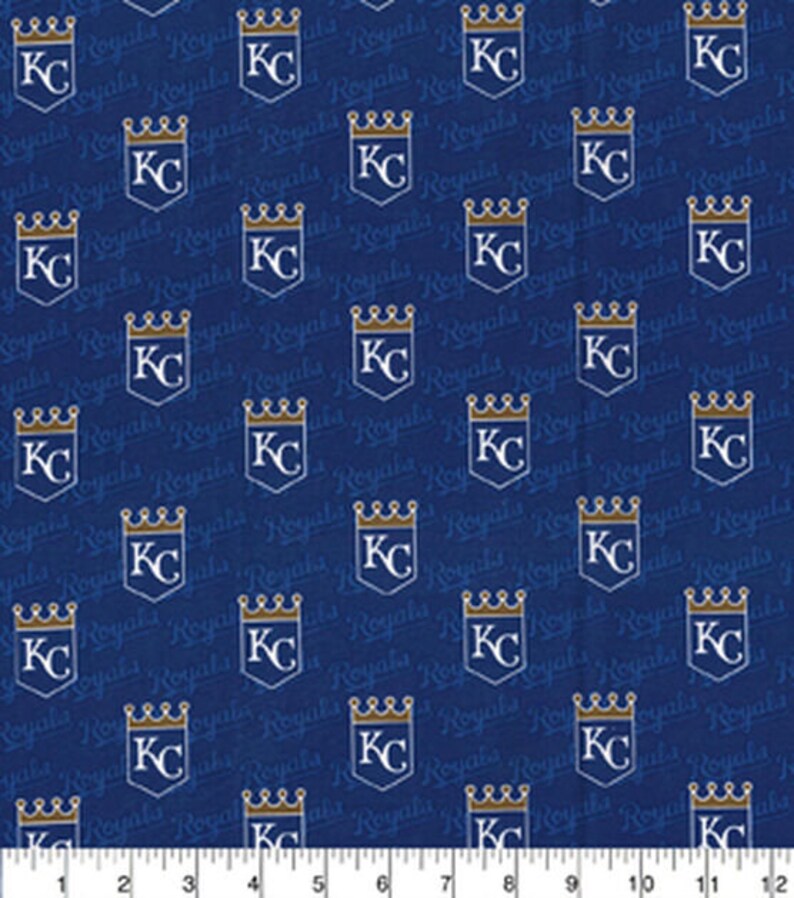 MLB KANSAS CITY Royals Mini Print 100% Cotton Fabric Licensed Material ...