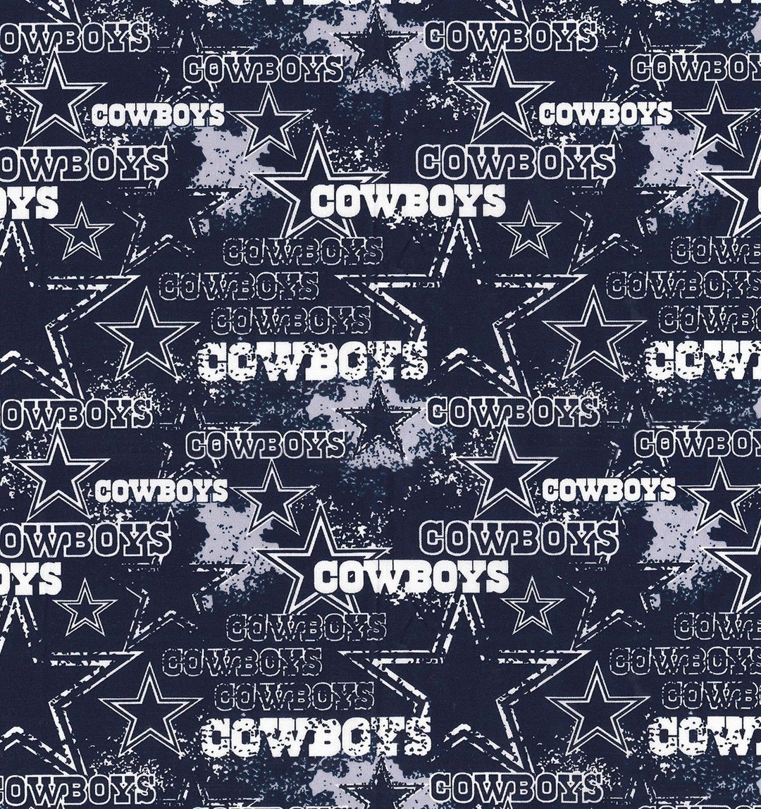 NFL DALLAS COWBOYS Weathered Look Print Football 100% Cotton Fabric ...