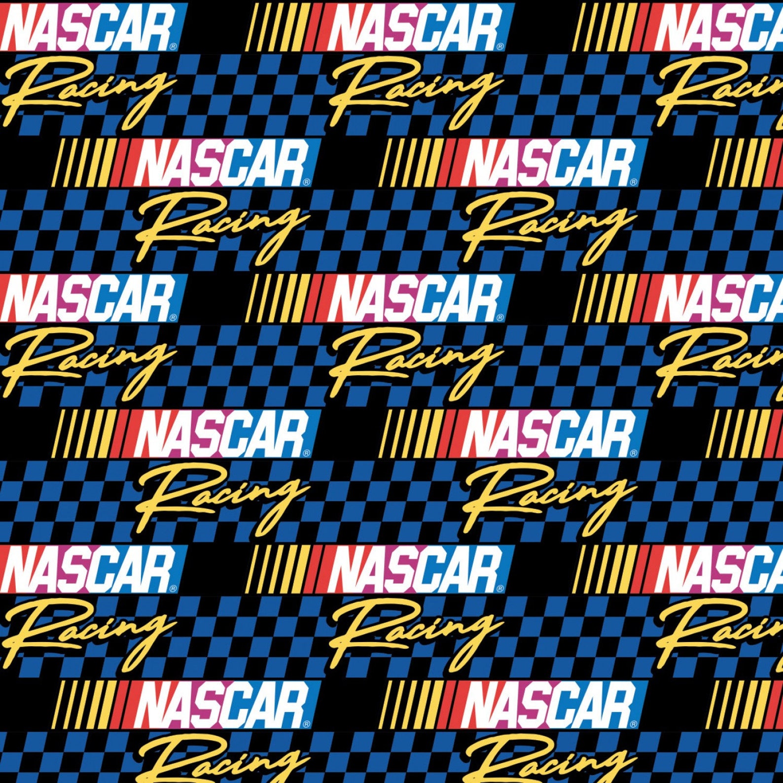 NASCAR RETRO LOGO Allover Print 100% Cotton Fabric Material You Choose ...