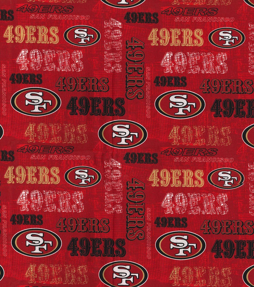 NFL SAN FRANCISCO 49ERS Logos Print #1 Football 100% Cotton Fabric ...