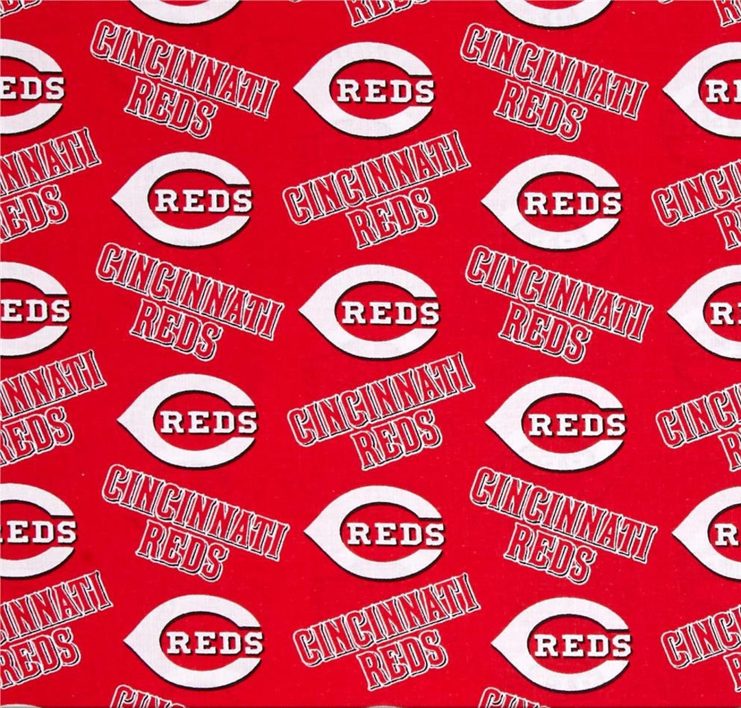 MLB CINCINNATI REDS Allover Print 100% Cotton Fabric Material or Yard ...