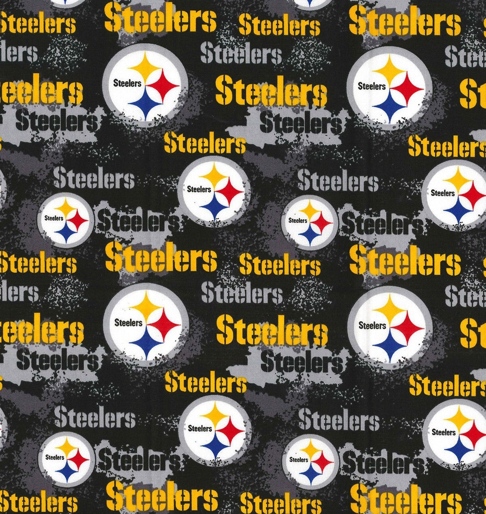 NFL PITTSBURGH STEELERS Weathered Look Print Football 100% Cotton ...