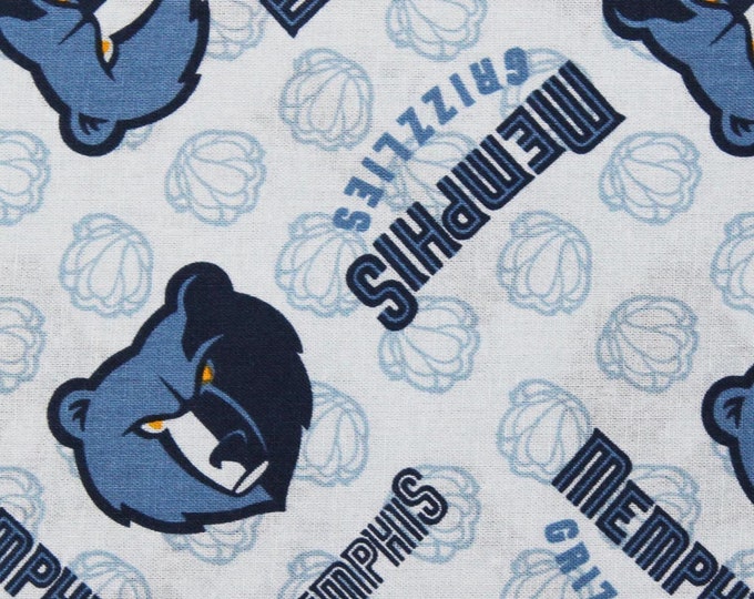 New NBA MEMPHIS GRIZZLIES Allover Print 100% Cotton Fabric, You Choose ...