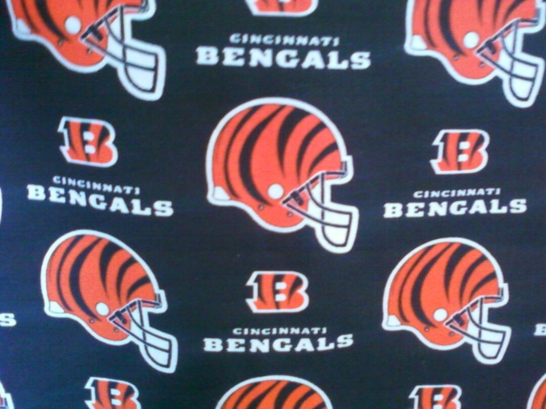 NFL CINCINNATI BENGALS Football 100% Cotton Fabric Material Licensed ...