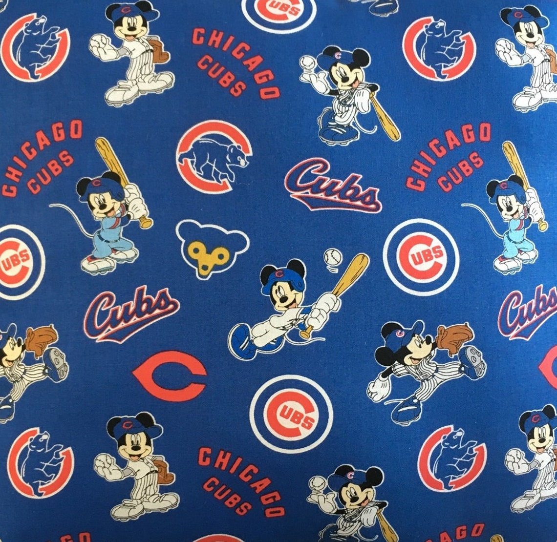 MLB CHICAGO CUBS Mickey Mouse Print 2 Baseball 100% Cotton | Etsy