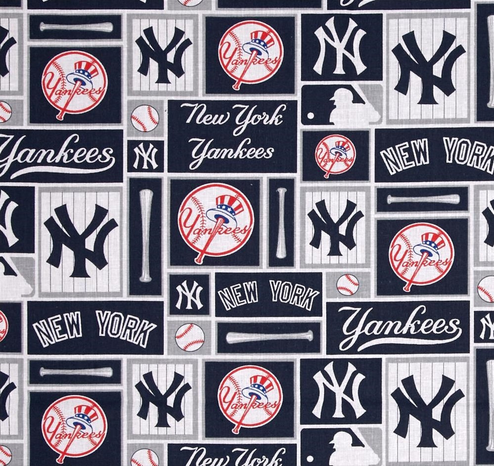 MLB NEW YORK YANKEEs Patchwork Baseball 100% cotton fabric | Etsy