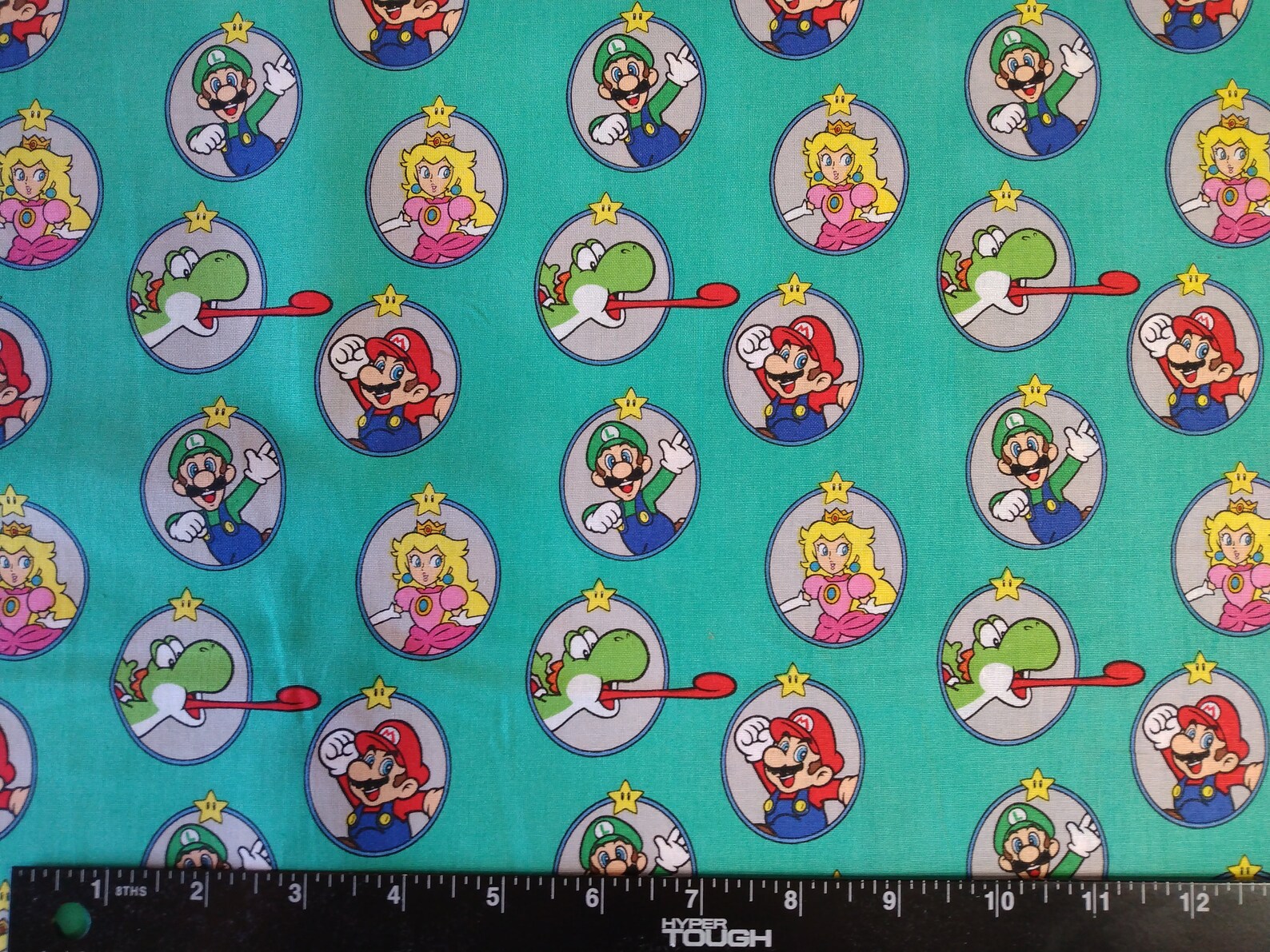 SUPER MARIO Badge Portraits Allover Print 100% Cotton Fabric | Etsy