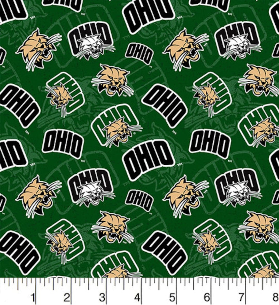 NCAA OHIO University BOBCATS Watermark Print Football 100% Cotton ...