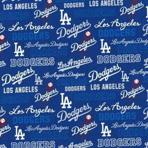 MLB LOS ANGELES Dodgers Throwback Logos Print Baseball 100% Cotton ...