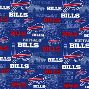NFL BUFFALO BILLS Hometown Print Football 100% Cotton Fabric Licensed ...