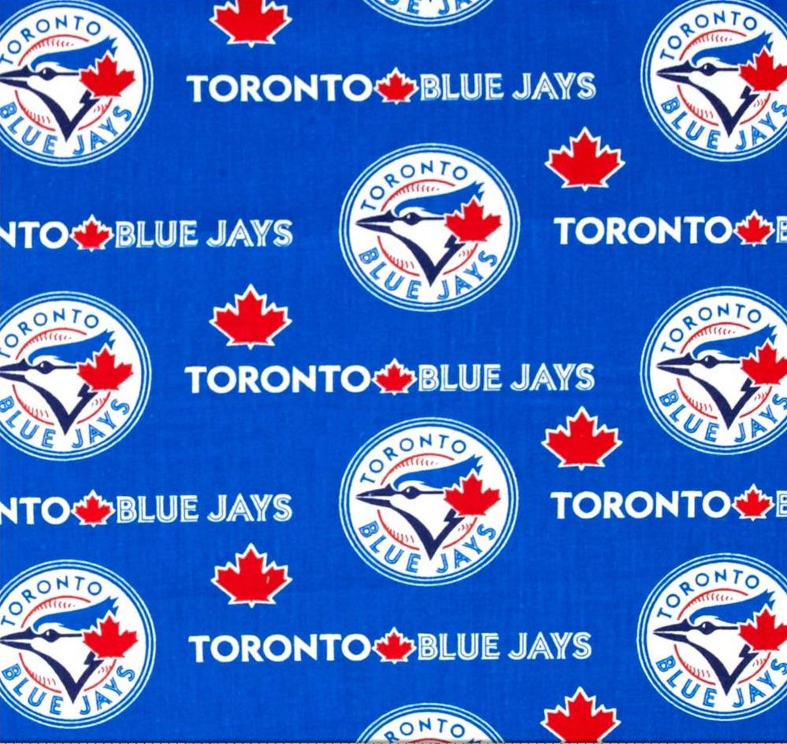 MLB TORONTO Blue JAYS Baseball 100% Cotton Fabric Material or Yard ...