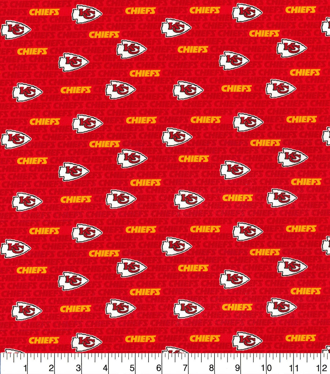 NFL KANSAS CITY Chiefs Mini Print Football 100% Cotton Fabric - Etsy