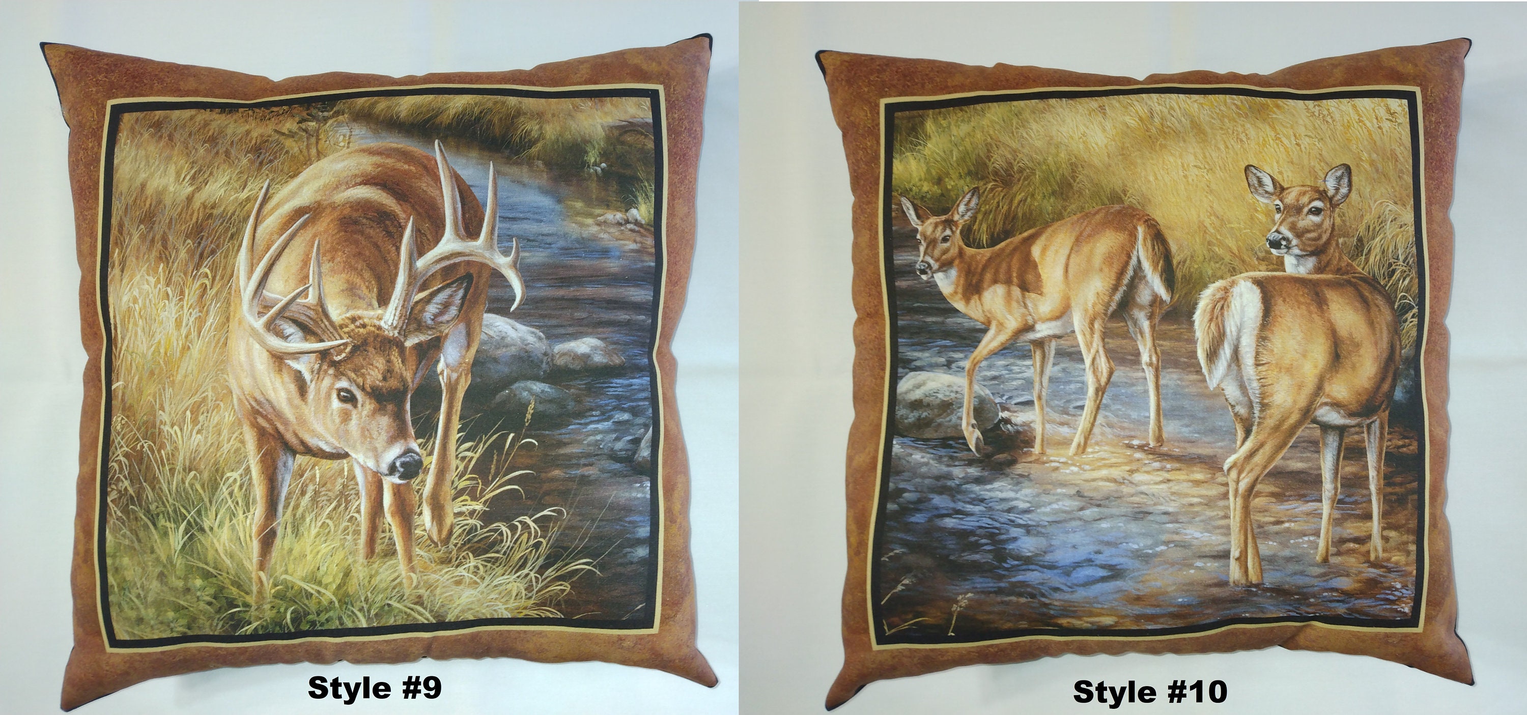 Beautiful WHITE TAIL DEER Prints Featuring Does, Bucks on Cotton Throw ...