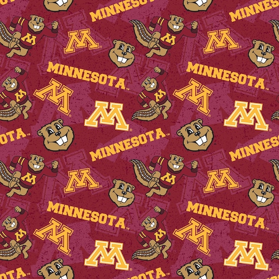 NCAA MINNESOTA GOPHERS Watermark Print Football 100% Cotton - Etsy