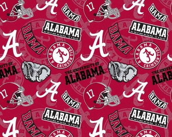 Ncaa ALABAMA CRIMSON TIDE Sprayed Print Football 100% Cotton | Etsy
