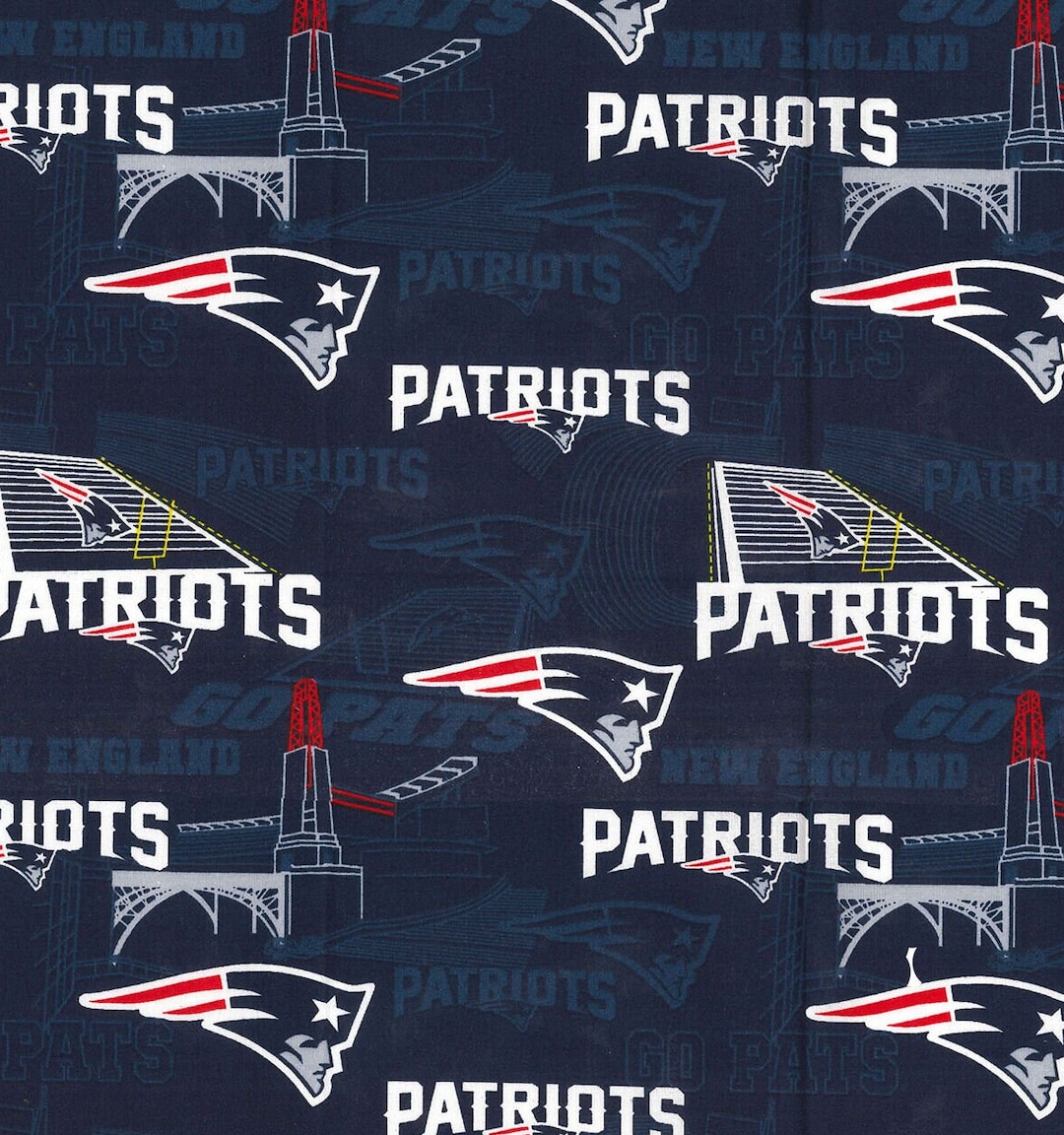 NFL NEW ENGLAND Patriots Stadium Print Football 100% Cotton Fabric ...