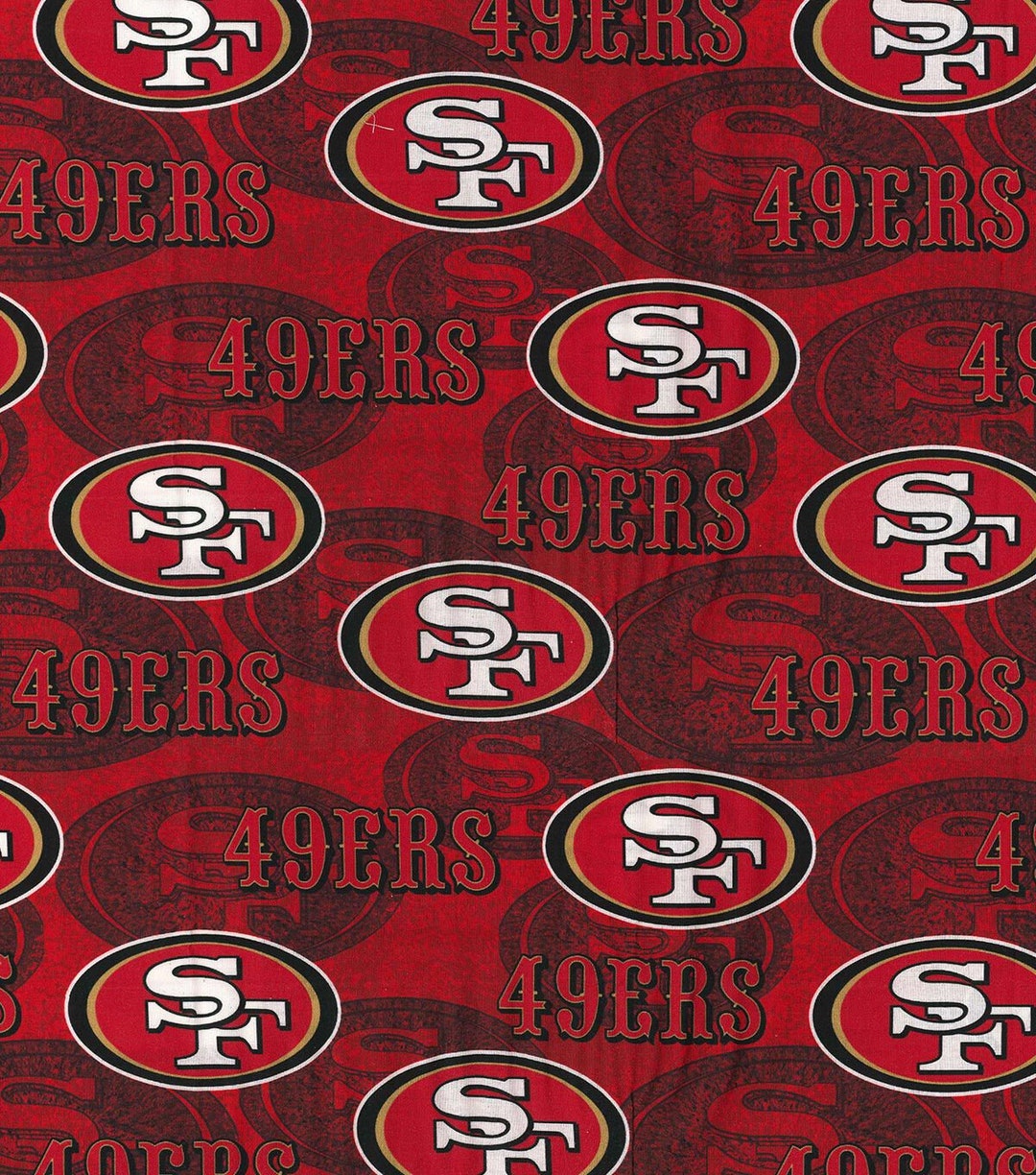 NFL SAN FRANCISCO 49ERS Watermark Print 2 Football 100% Cotton Fabric ...