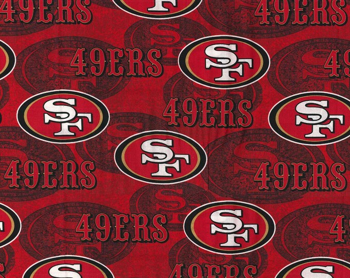 NFL SAN FRANCISCO 49ERS Watermark Print 2 Football 100% Cotton Fabric ...