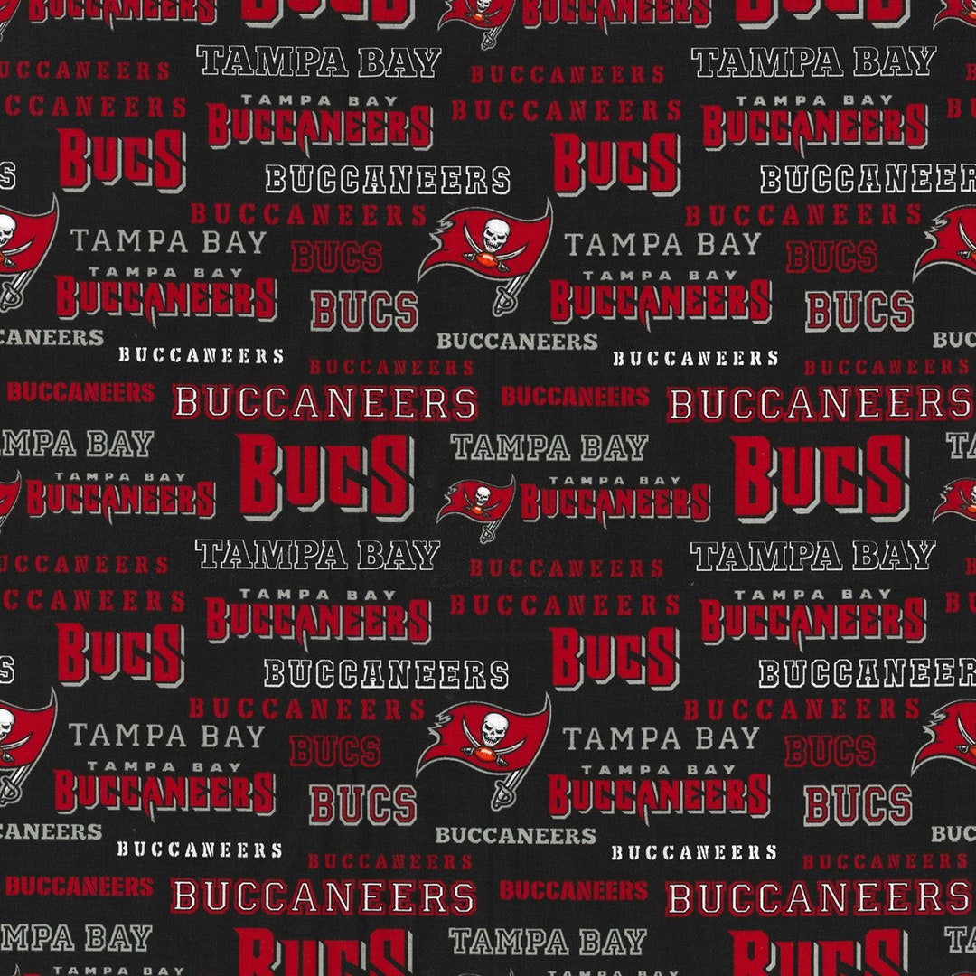 NFL TAMPA BAY Buccaneers Throwback Logos Print 100% Cotton Fabric ...