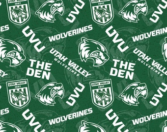 NCAA MICHIGAN WOLVERINES Watermark Print Football 100% Cotton Fabric ...