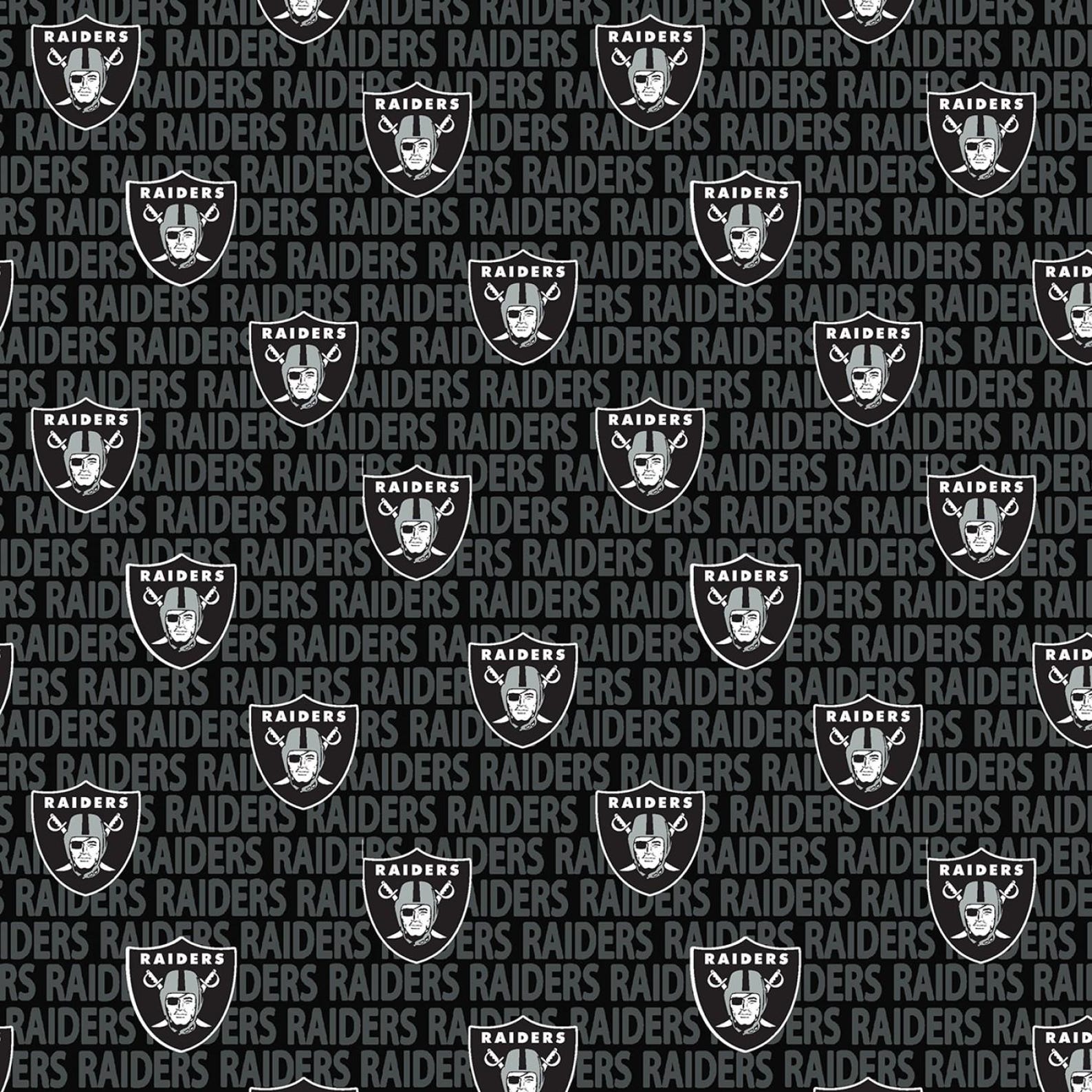NFL LAS VEGAS Raiders Mini Print Football 100% Cotton Fabric Licensed ...