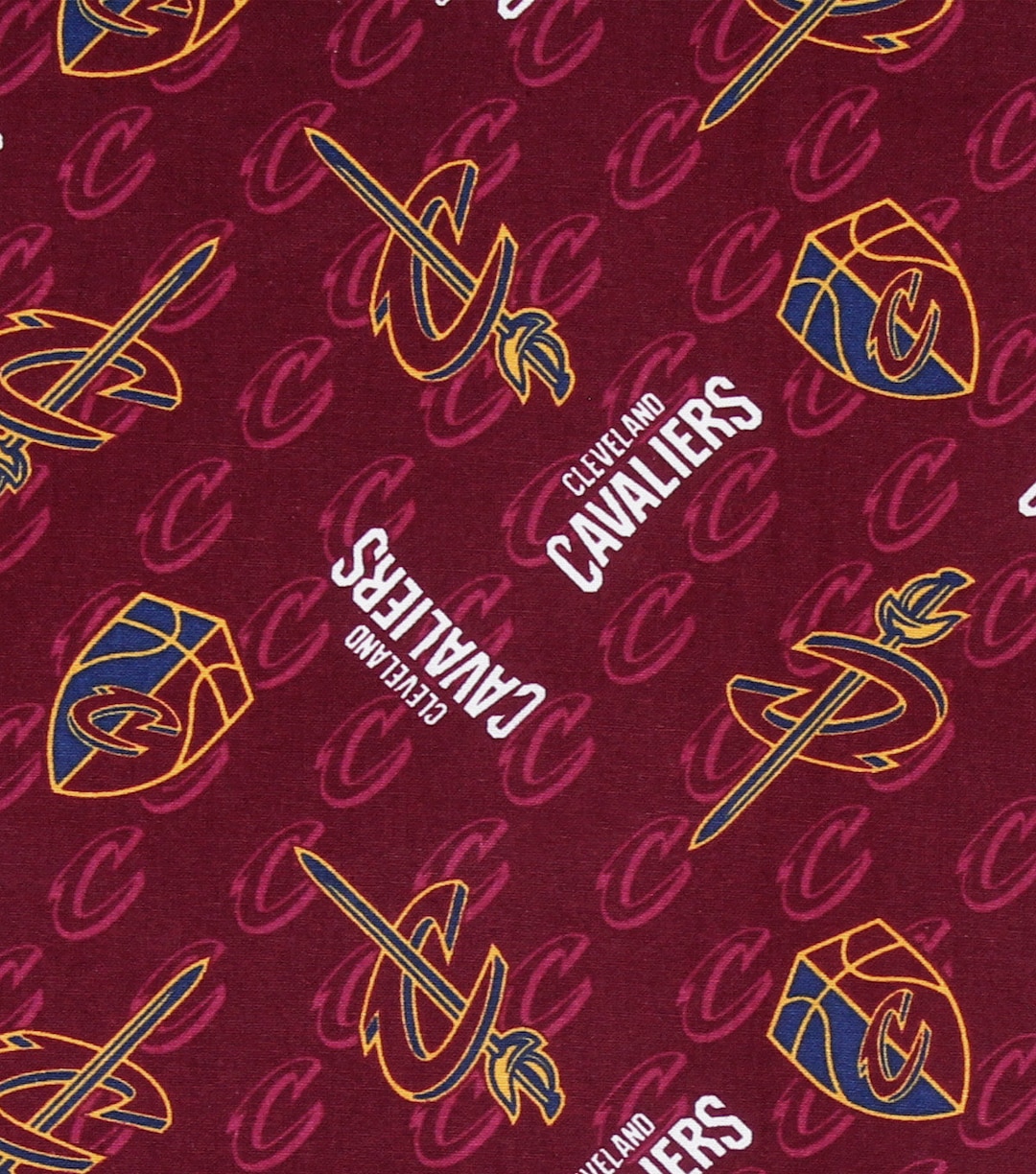 New NBA CLEVELAND CAVALIERS Allover Print 100% Cotton Fabric, You ...