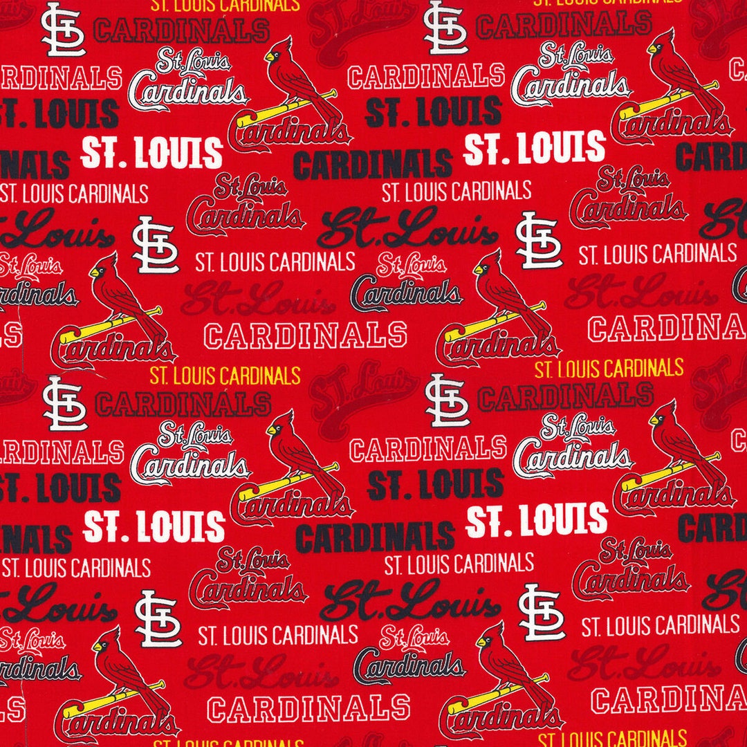 MLB ST LOUIS Cardinals Throwback Logos Print Baseball 100% Cotton ...
