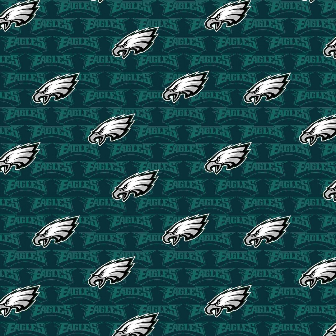 NFL PHILADELPHIA EAGLES Mini Print #1 Football 100% Cotton Fabric ...