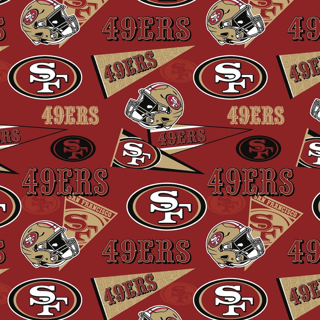 NFL SAN FRANCISCO 49ERS Vintage #3 Retro Print Football 100% Cotton ...