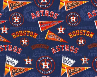 MLB HOUSTON ASTROS Tie Dye Print Baseball 100% Cotton Fabric Licensed ...