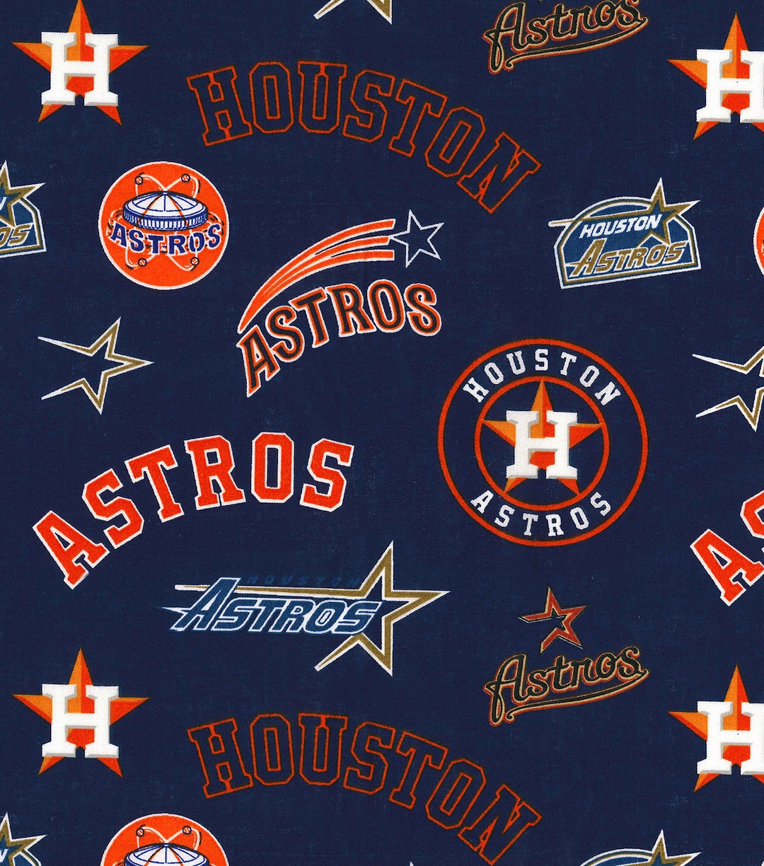MLB HOUSTON ASTROS Hall of Fame Print Baseball 100% Cotton Fabric ...