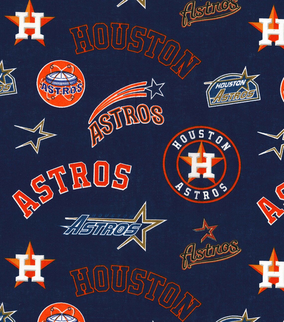 MLB HOUSTON ASTROS Hall of Fame Print Baseball 100% Cotton Fabric ...