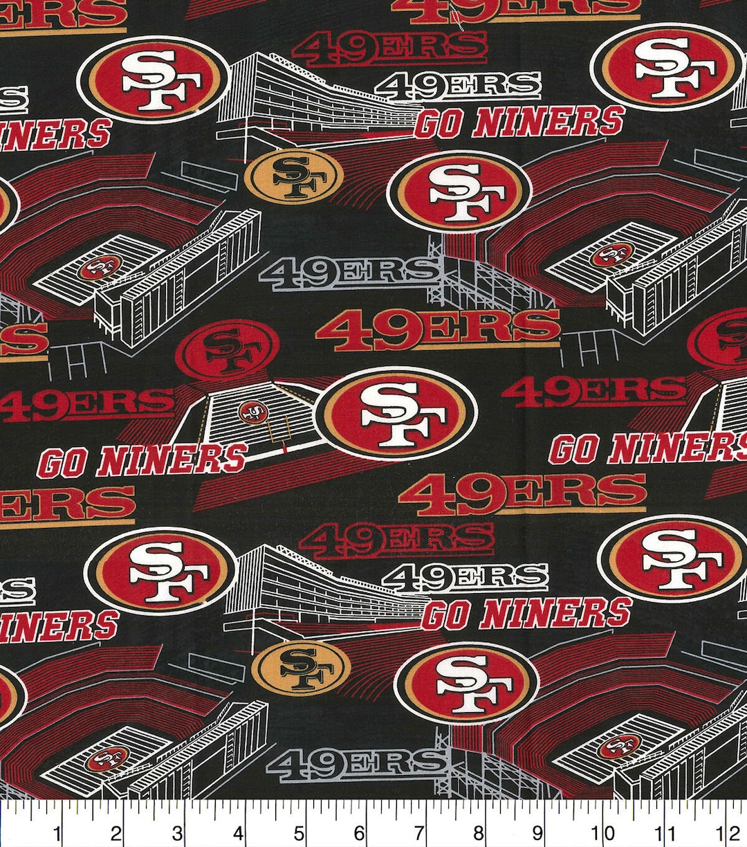 NFL SAN FRANCISCO 49ERS Stadium Print Football 100% Cotton Fabric ...
