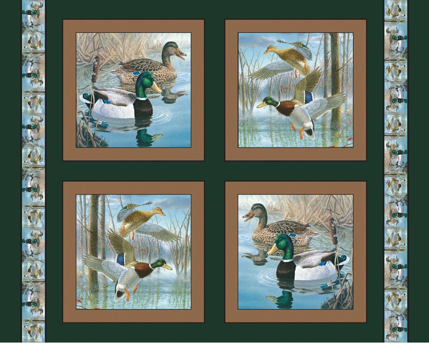 New MIGHTY MALLARDS DUCK 100% Cotton Pillow Panels 4 Panels - Etsy