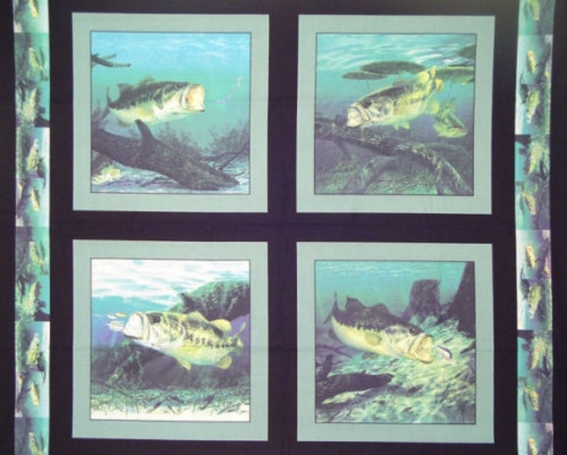 New LUNKER Largemouth BASS FISH on These 100% Cotton Pillow - Etsy