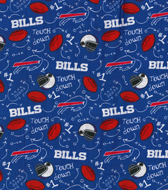 NFL BUFFALO BILLS Play Call Print Football 100% Cotton Fabric Licensed ...