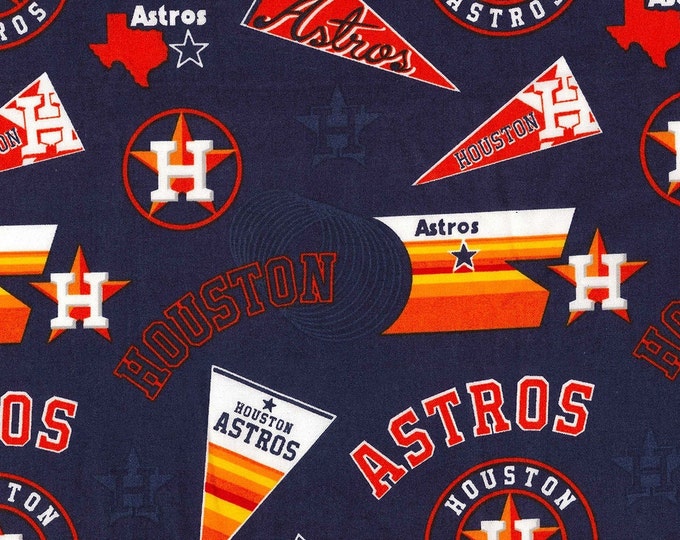 MLB HOUSTON ASTROS Vintage Print 1 Baseball 100% Cotton Fabric Licensed ...