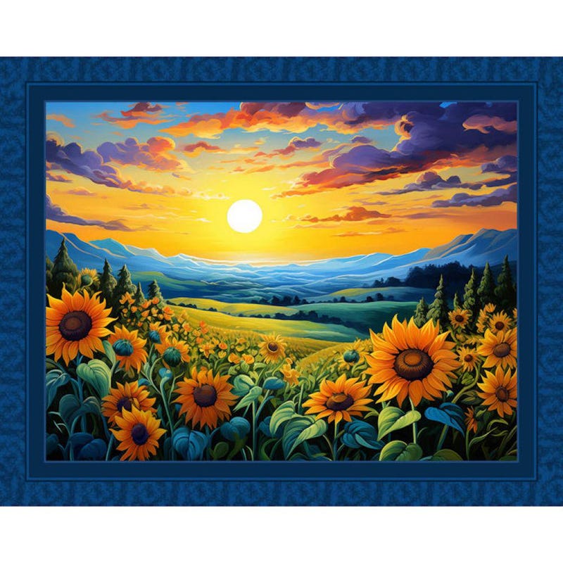 Sunflower Fabric Panel - Etsy