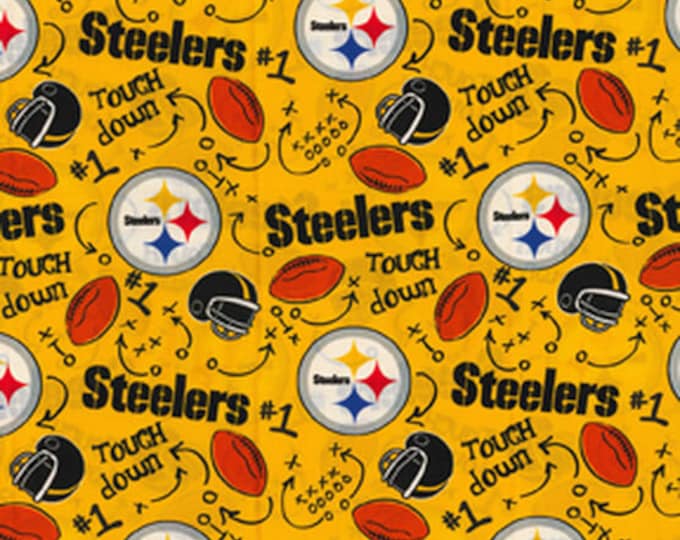 NFL PITTSBURGH STEELERS Play Call Print Football 100% Cotton Fabric ...