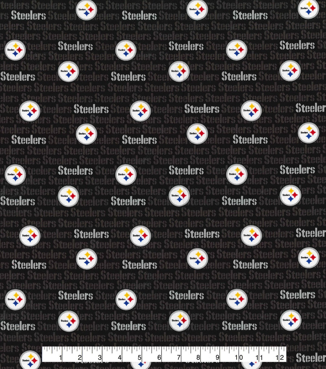 NFL PITTSBURGH STEELERS Mini Print Football 100% Cotton Fabric Licensed ...